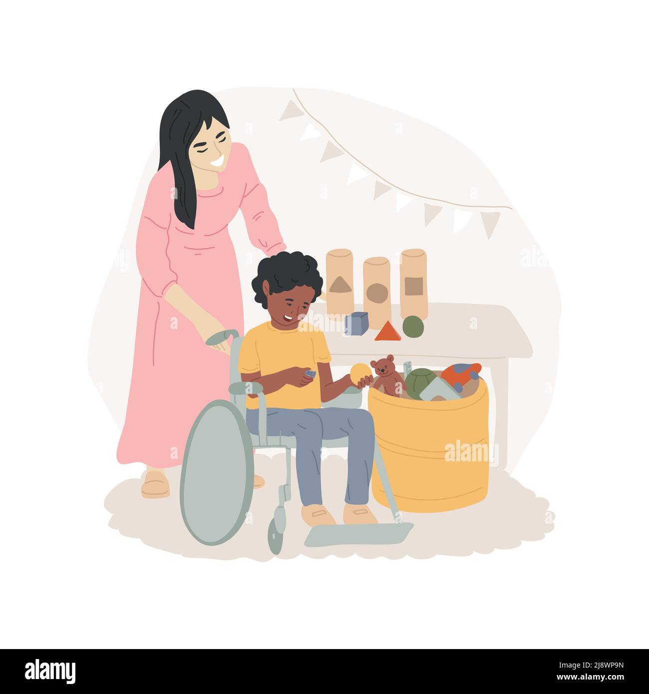 Children Cleaning Up Toys Clipart