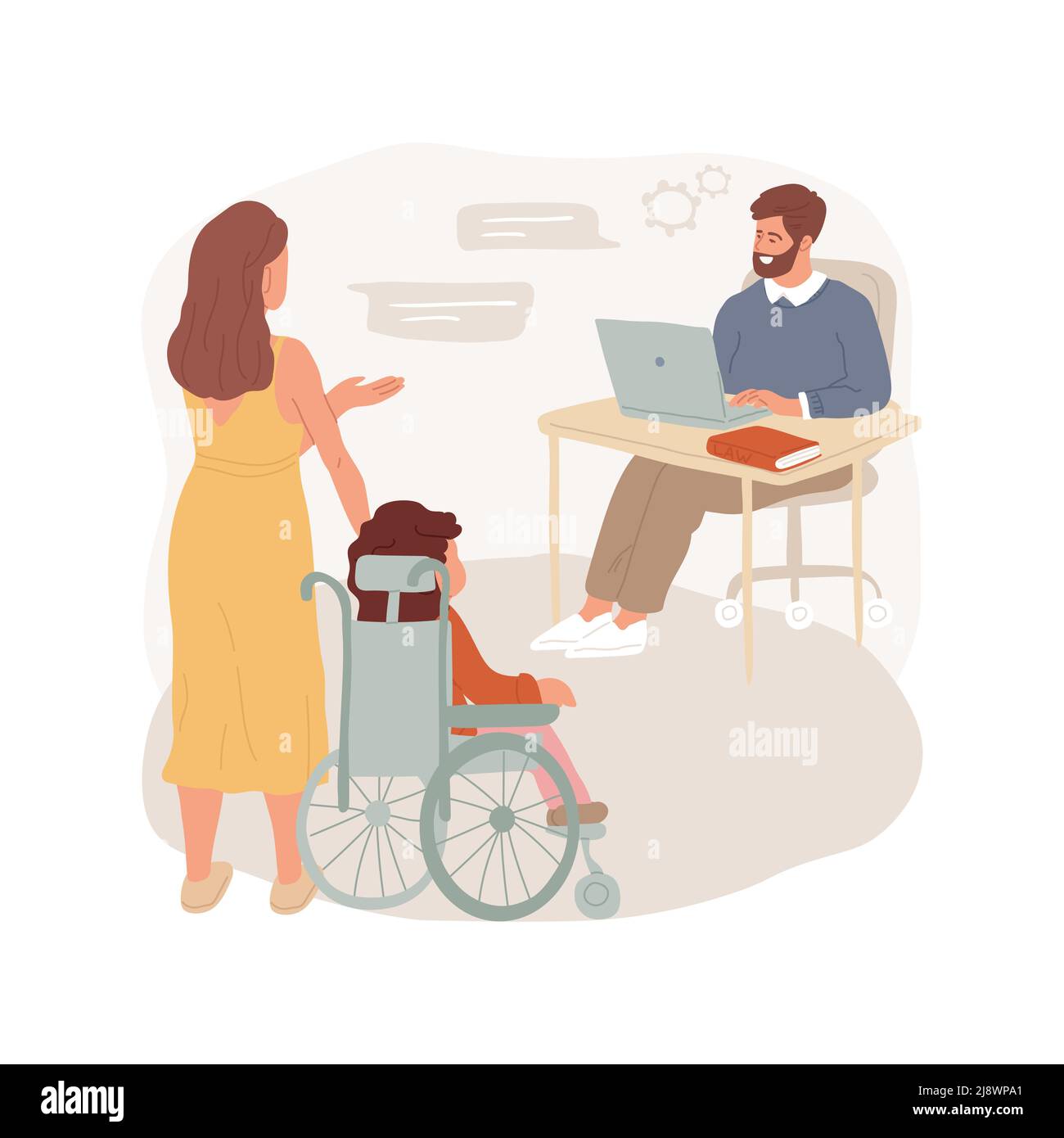 Legal assistance isolated cartoon vector illustration. Parent ...