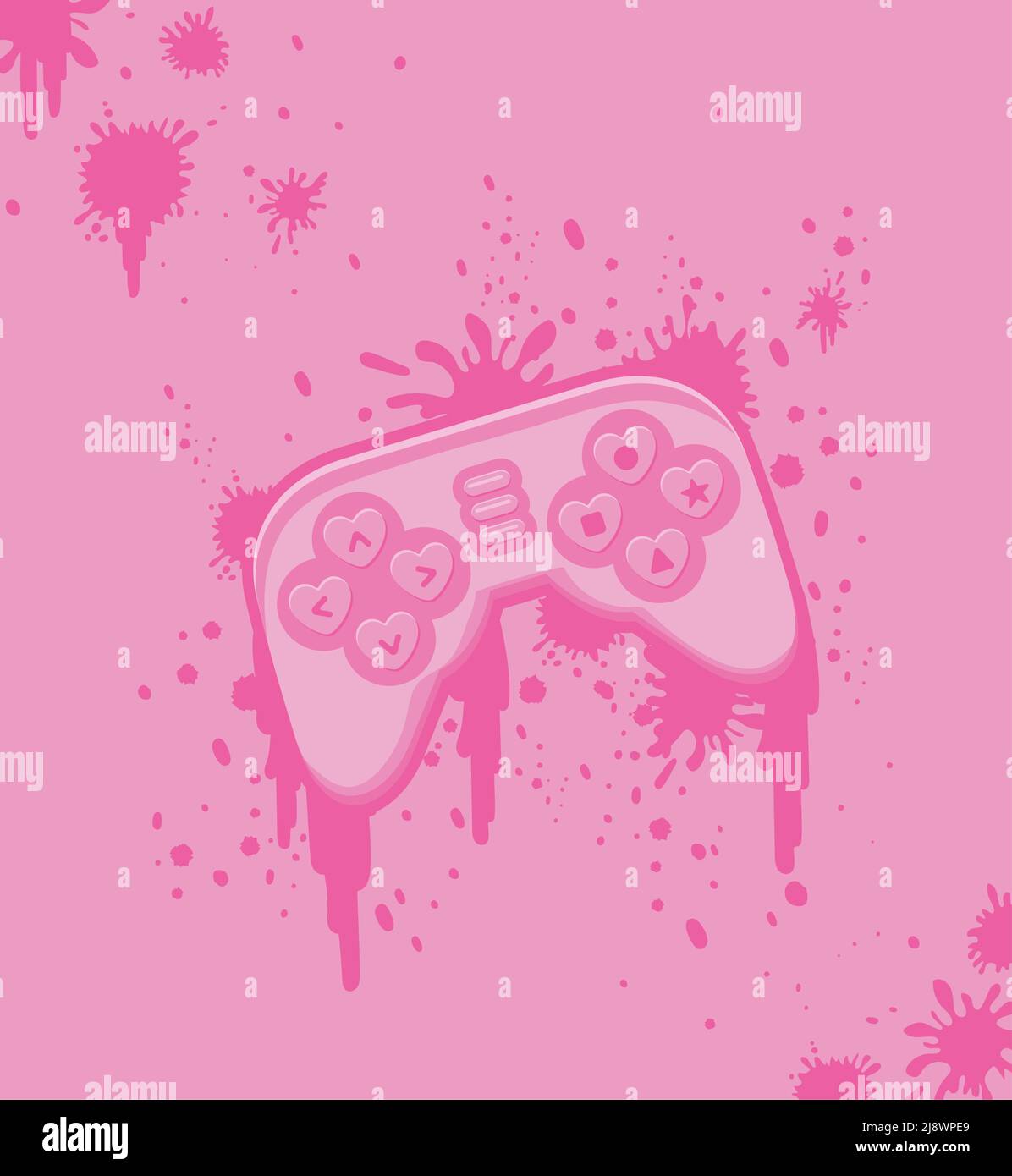 pink videogame control poster Stock Vector Image & Art - Alamy