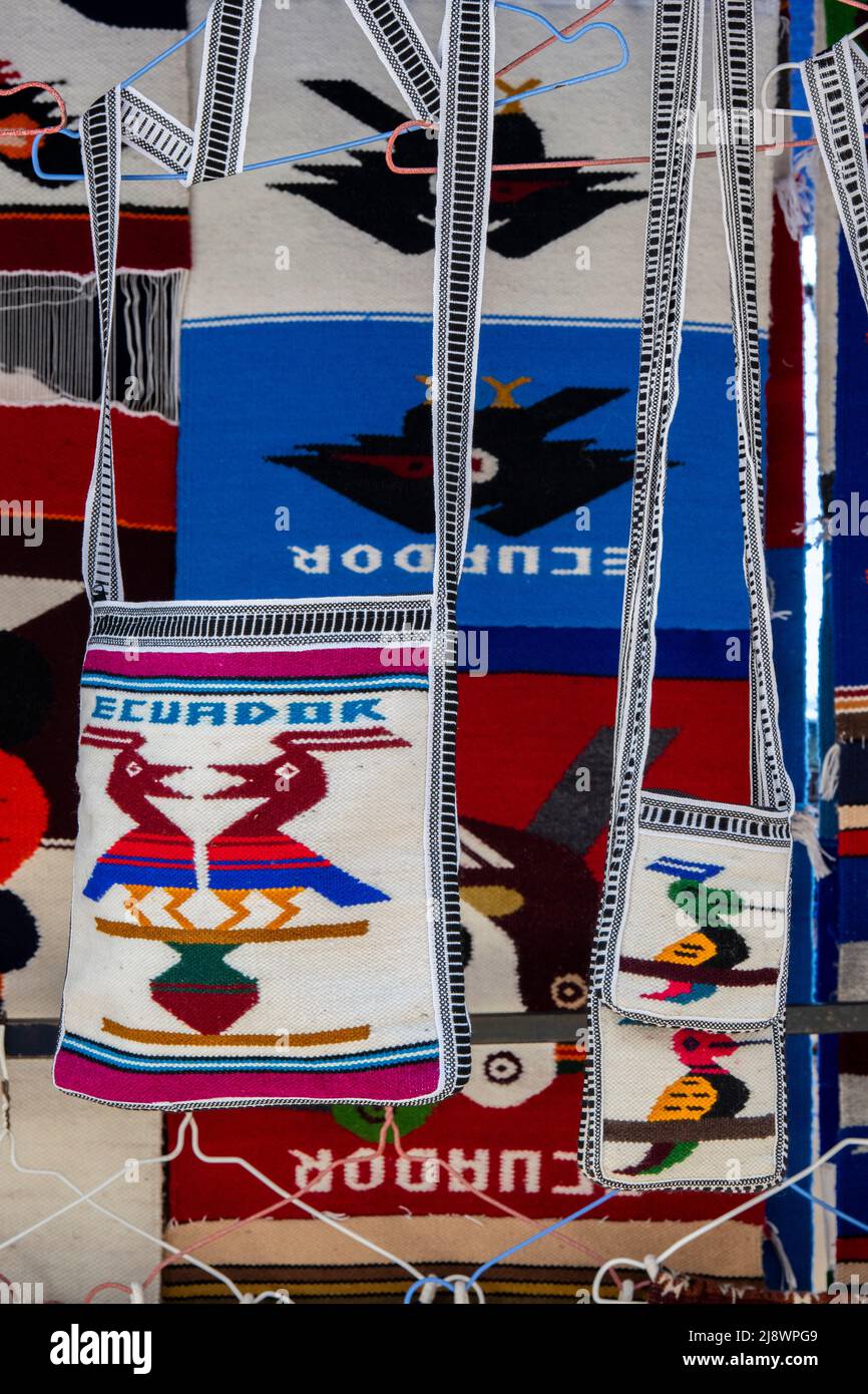 Ecuador, Quito. Otavalo market. Traditional Ecuadorian textile ...