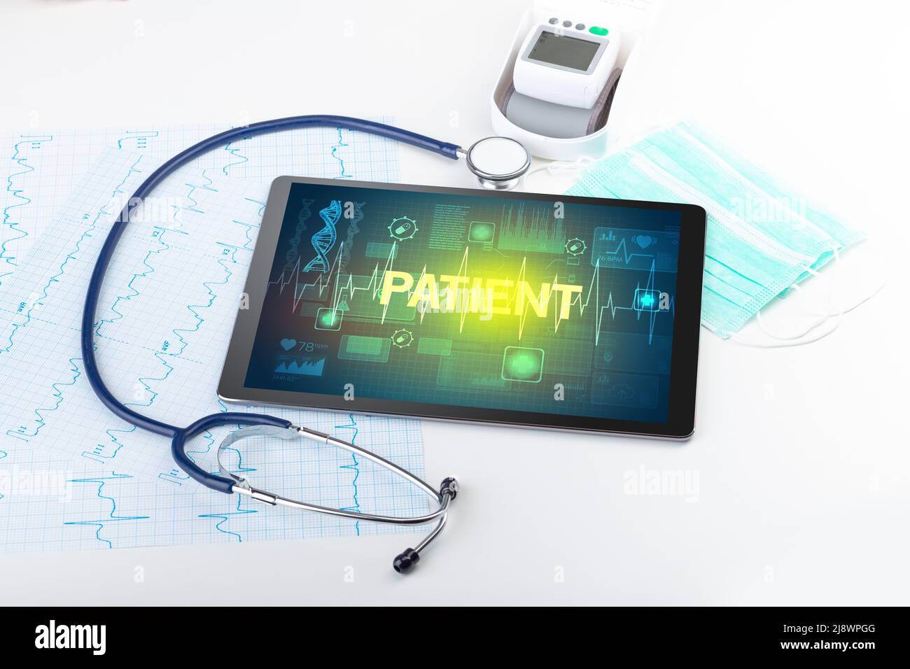 Tablet pc and medical stuff Stock Photo - Alamy