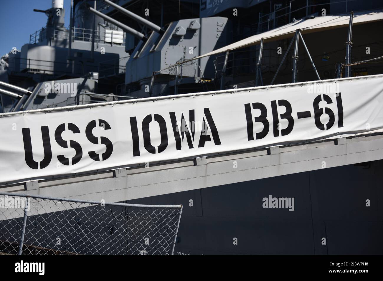 San Pedro, CA. USA. 2/28/2022. U.S.S. Iowa BB-61. U.S. Iowa BB-61 ...