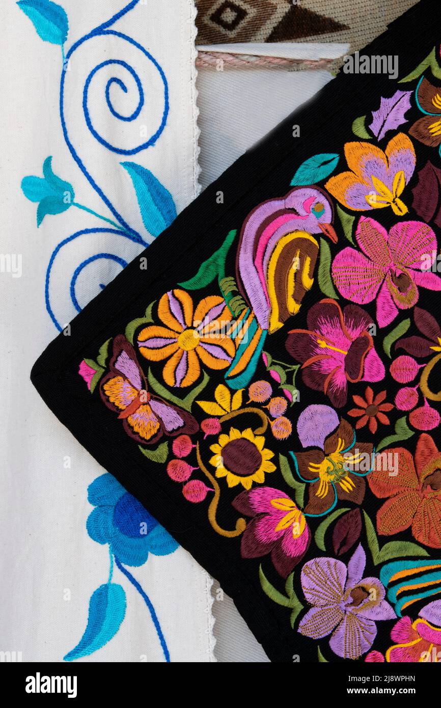 Ecuador, Quito. Otavalo market. Traditional Ecuadorian textiles ...