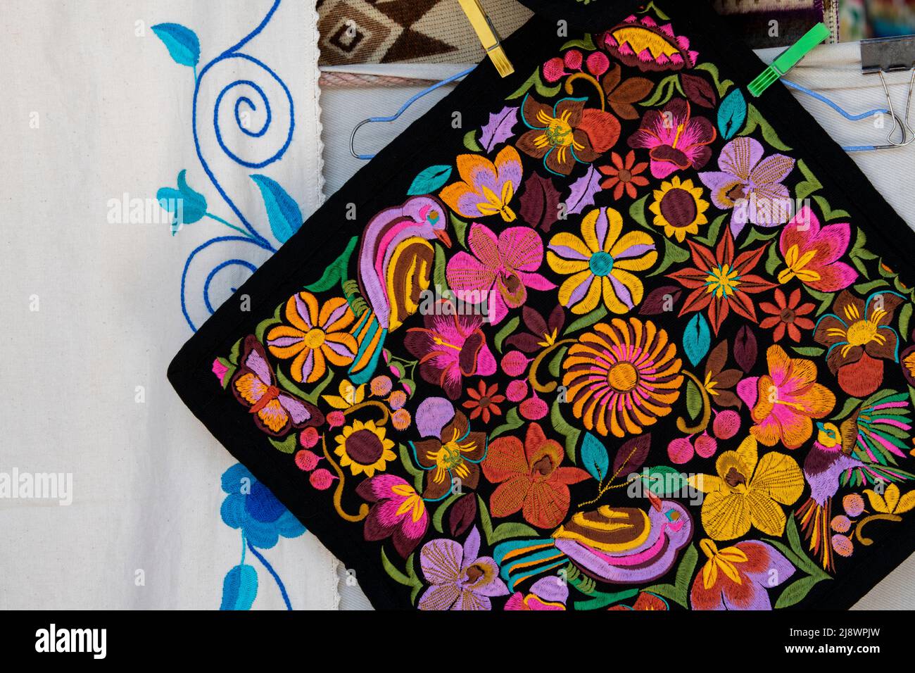 Ecuador, Quito. Otavalo market. Traditional Ecuadorian textiles ...