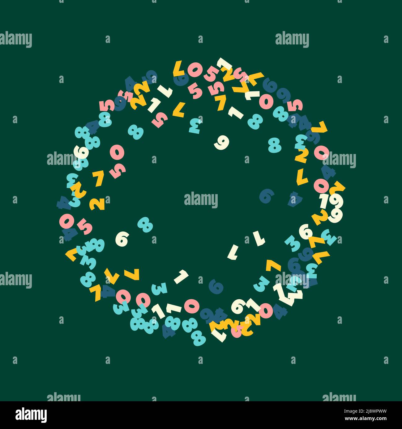 Falling pastel numbers. Math study concept with flying digits ...