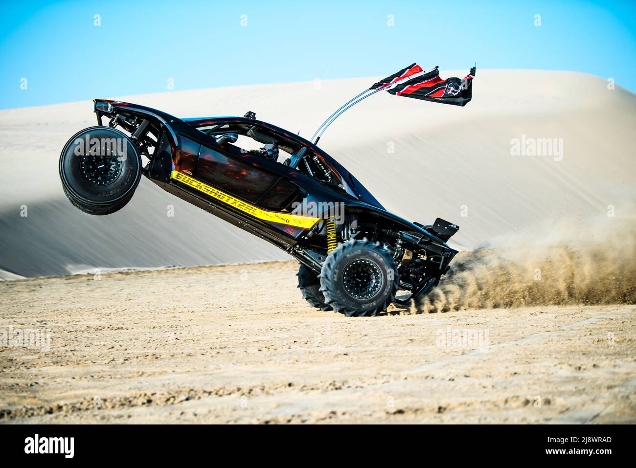 Doha, Qatar, February 23, 2018: Off road buggy car in the sand dunes of ...