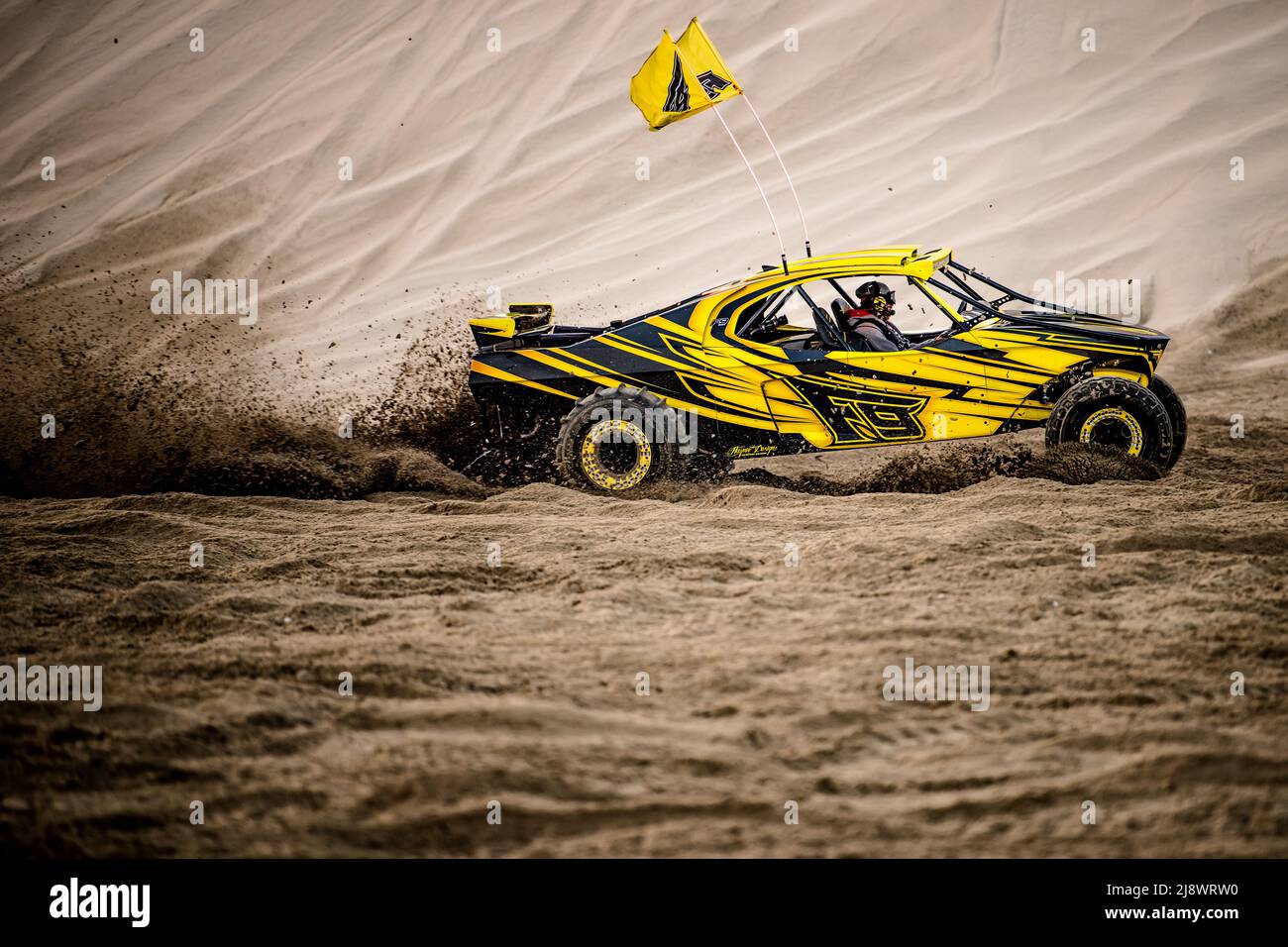 Doha, Qatar, February 23, 2018: Off road buggy car in the sand dunes of ...
