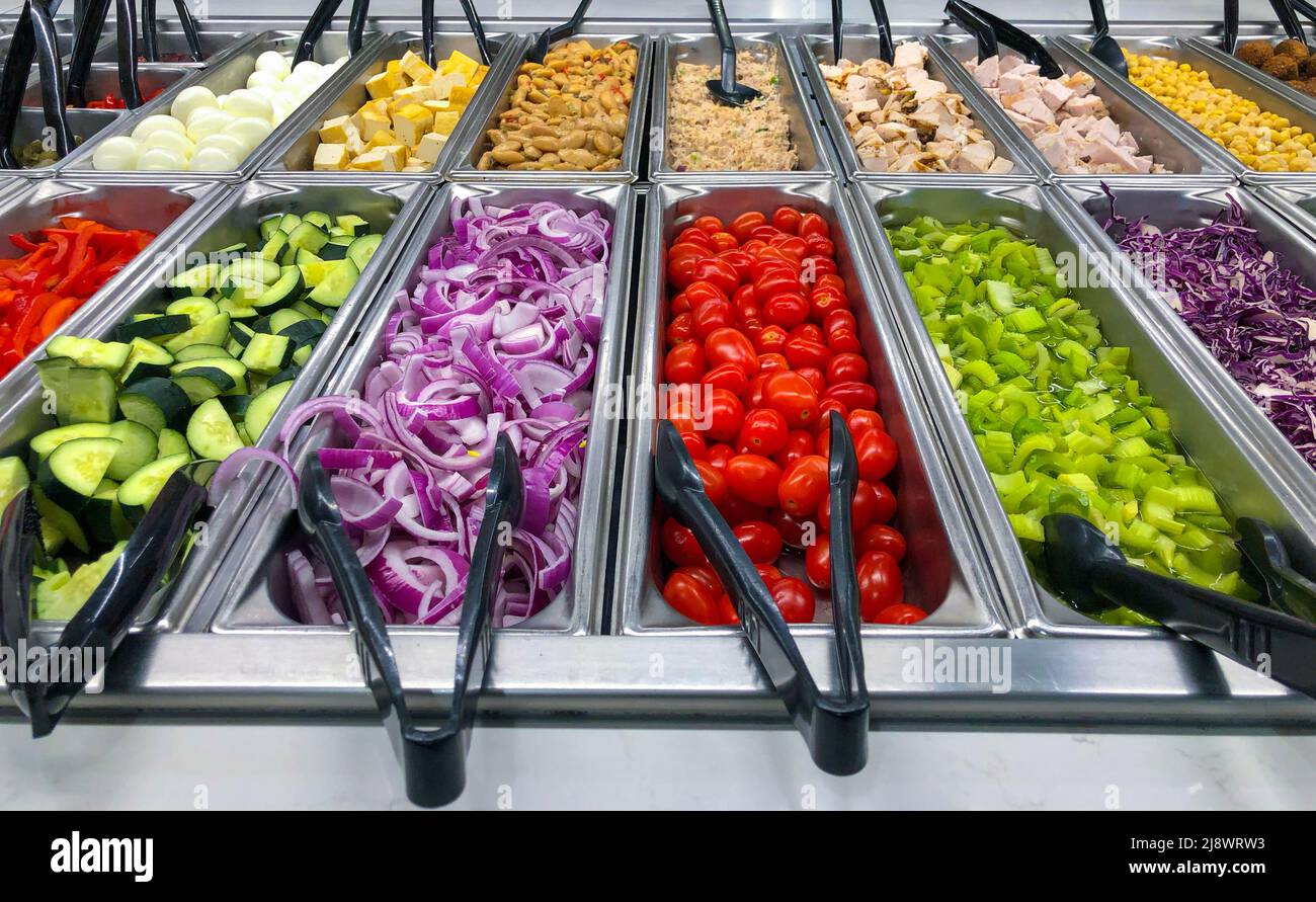 Self service food and salad restaurant Stock Photo - Alamy