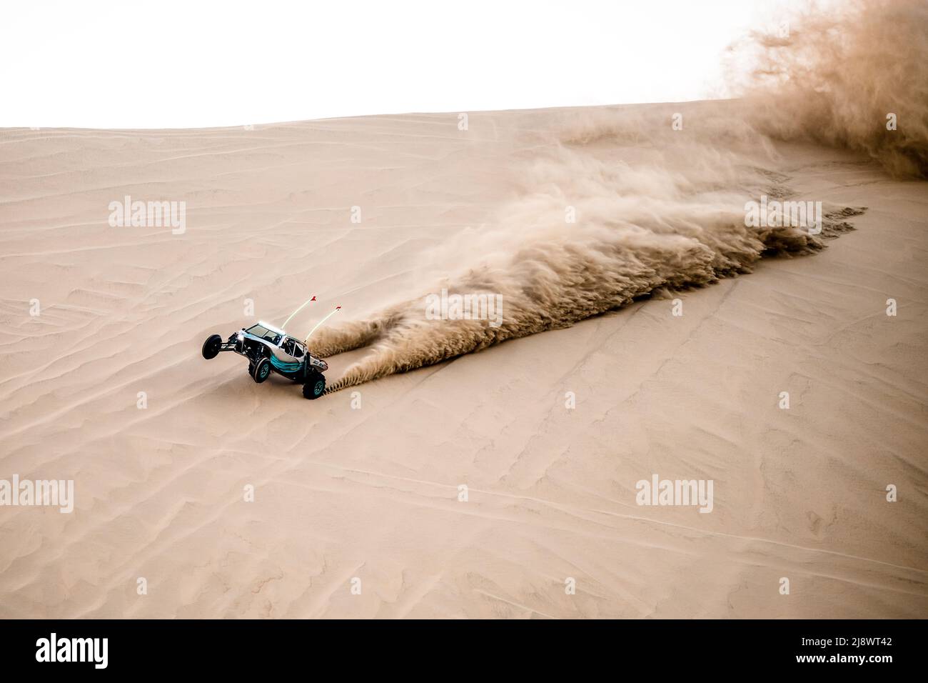 Doha, Qatar, February 23, 2018: Off road buggy car in the sand dunes of ...