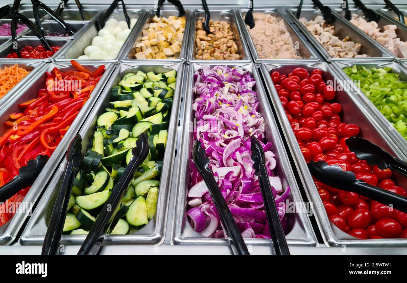 Self service food and salad restaurant Stock Photo - Alamy