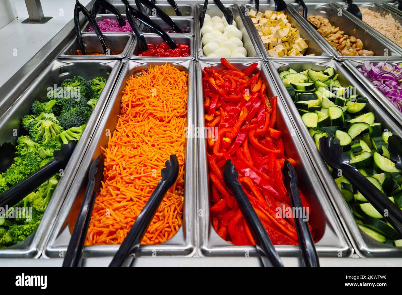 Self service food and salad restaurant Stock Photo - Alamy