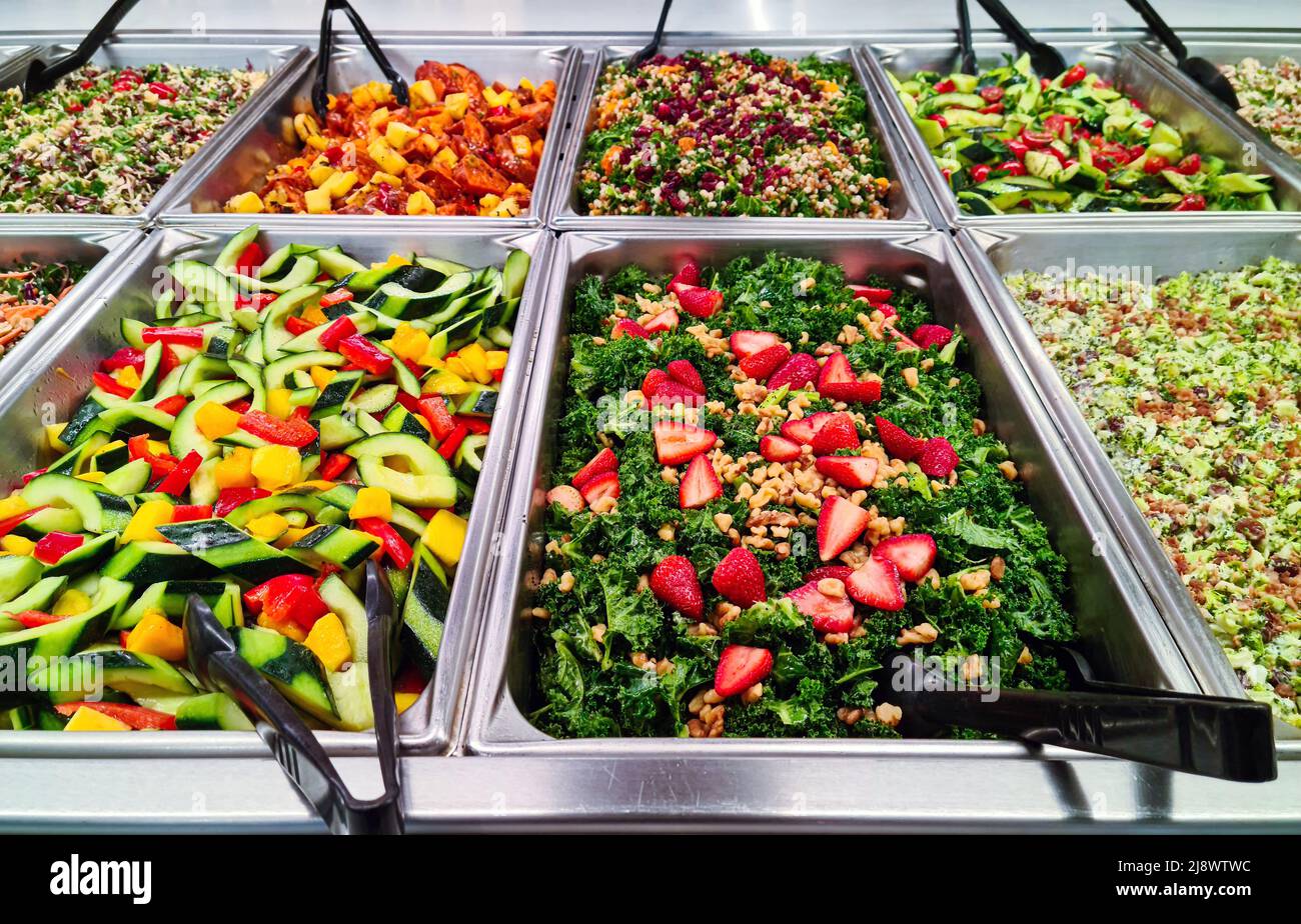 Self service food and salad restaurant Stock Photo - Alamy