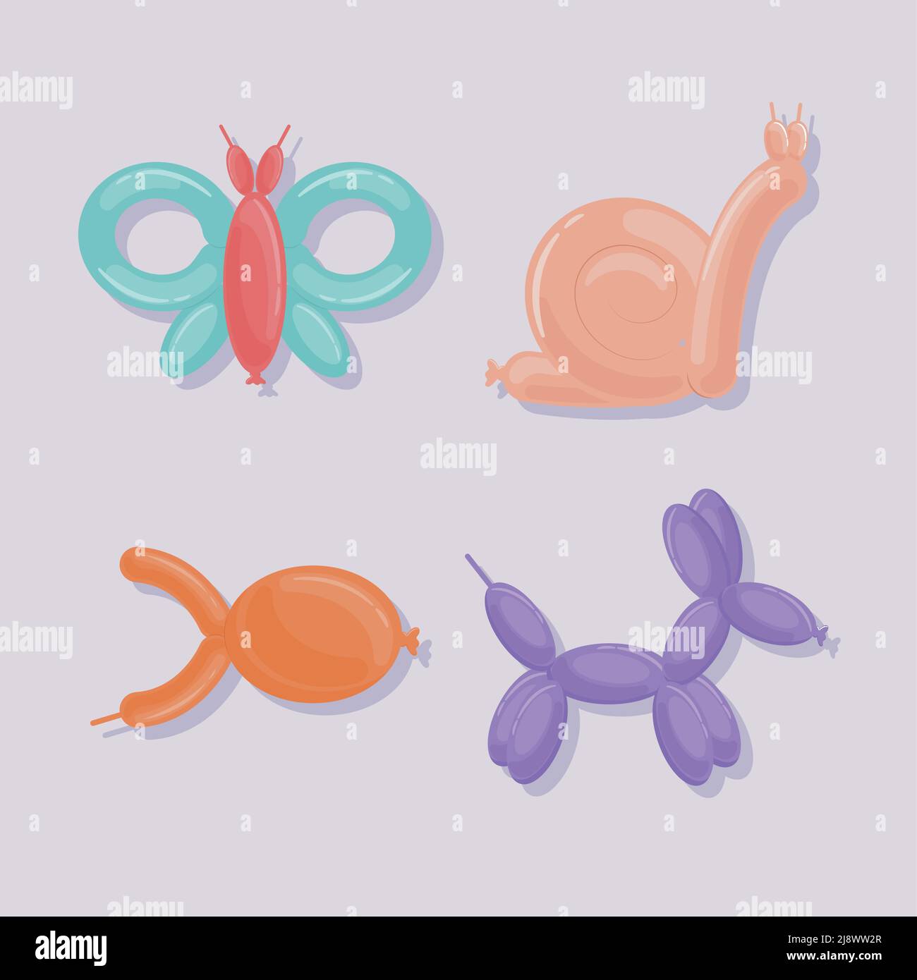four balloons animals Stock Vector Image & Art - Alamy