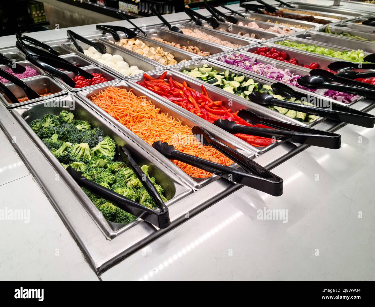 Self service food and salad restaurant Stock Photo - Alamy