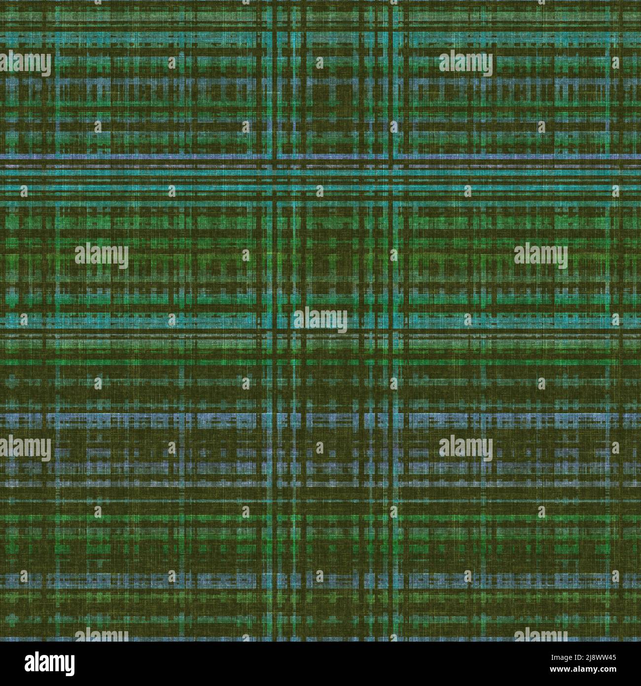 Retro 1960 style green printed pattern in seamless repeat. Vintage mid ...