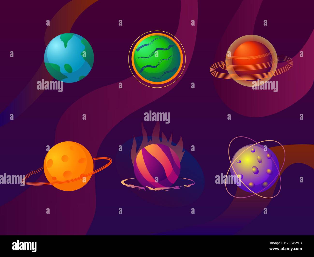 Planets image set. Vector graphics Stock Vector Image & Art - Alamy