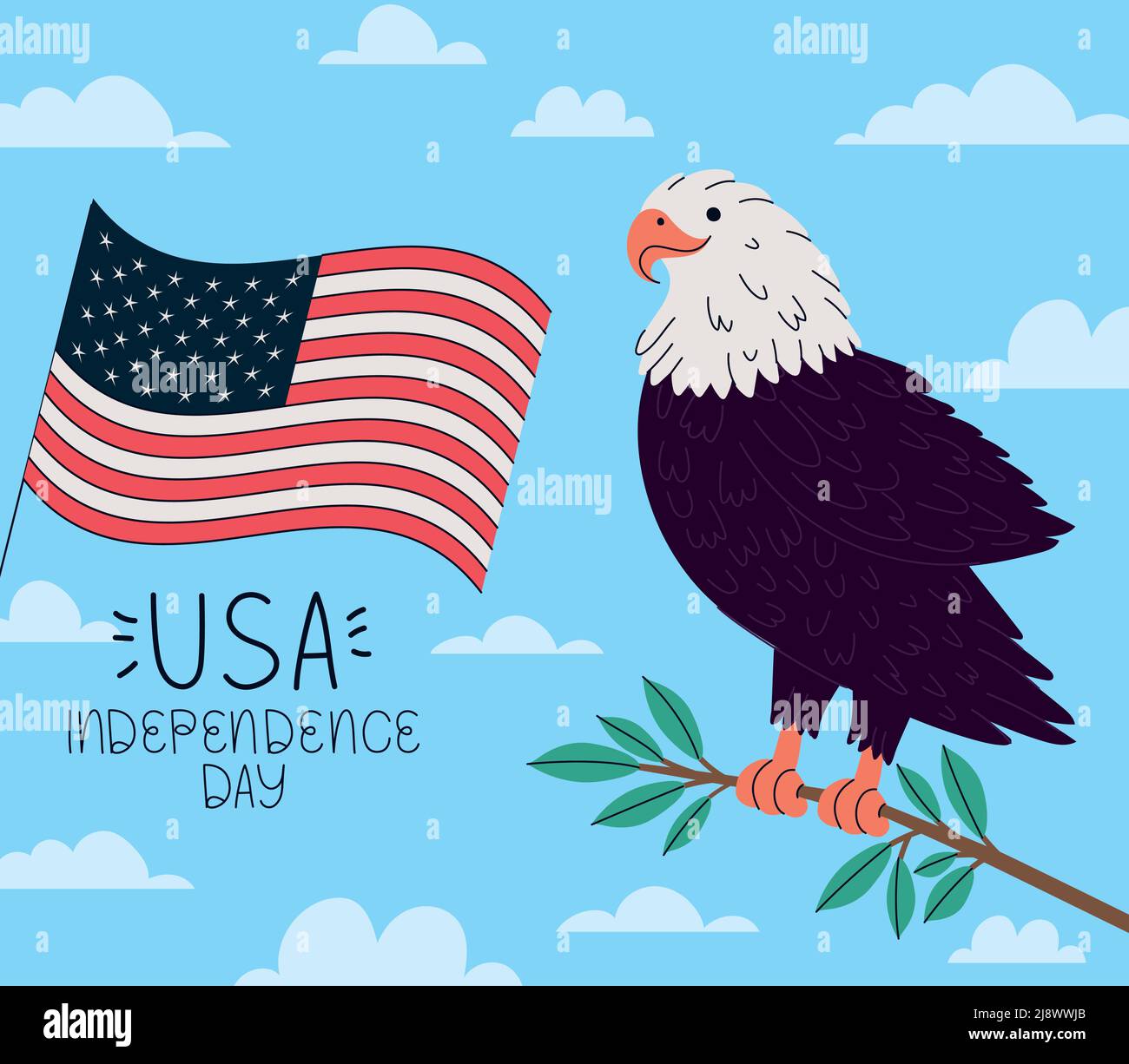 independence day with eagle Stock Vector Image & Art - Alamy