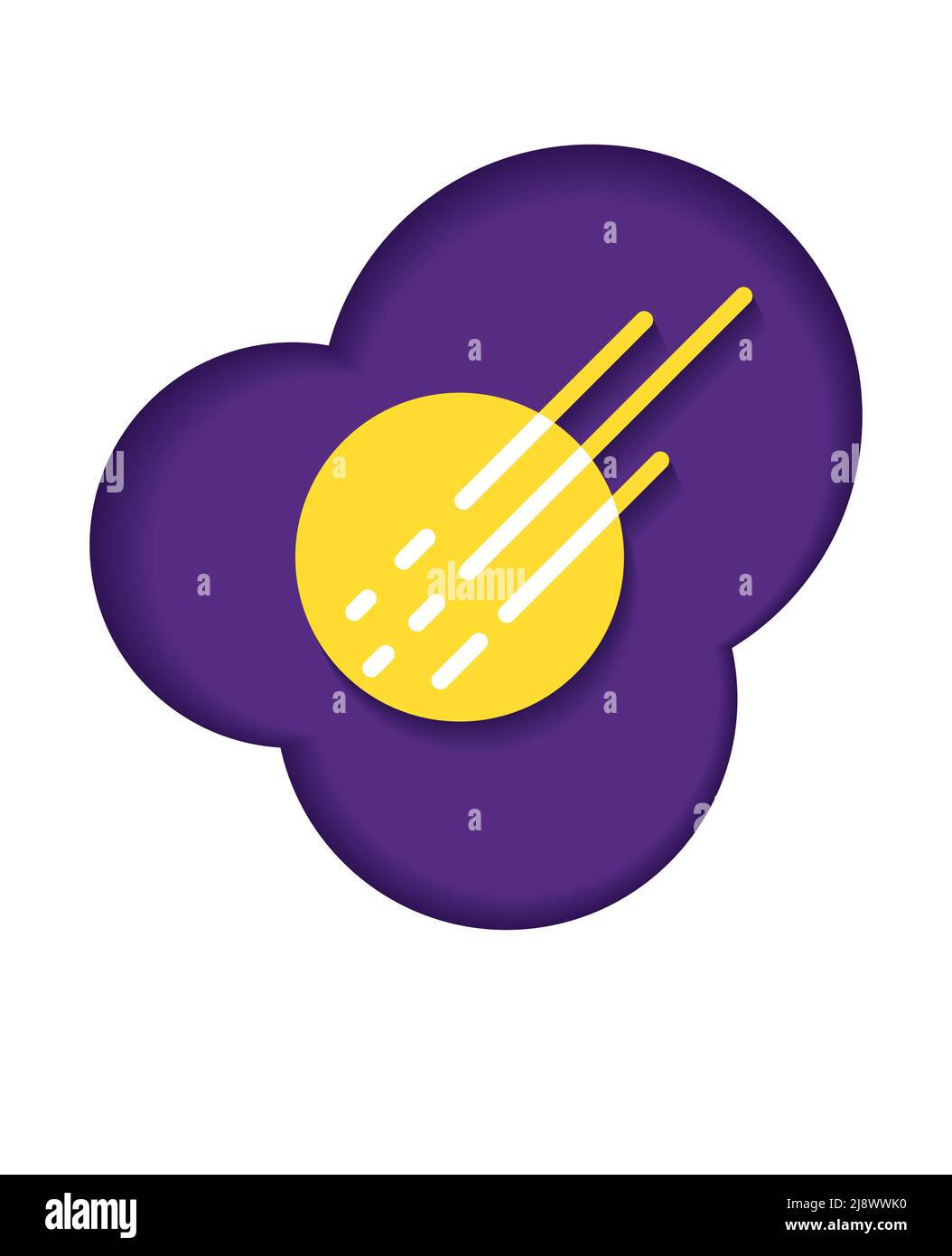 Vector image. Yellow planet on a blue background. Logo, postcard Stock ...