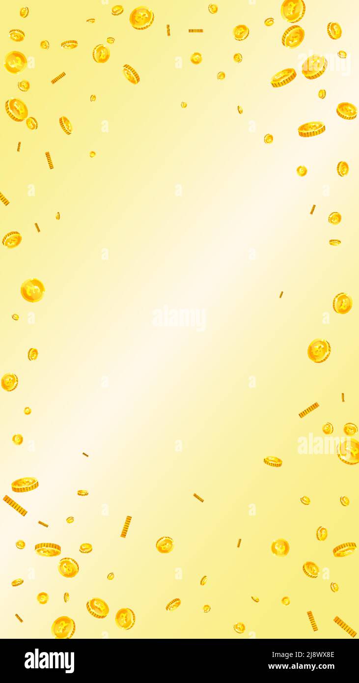 British pound coins falling. Appealing scattered GBP coins. United ...