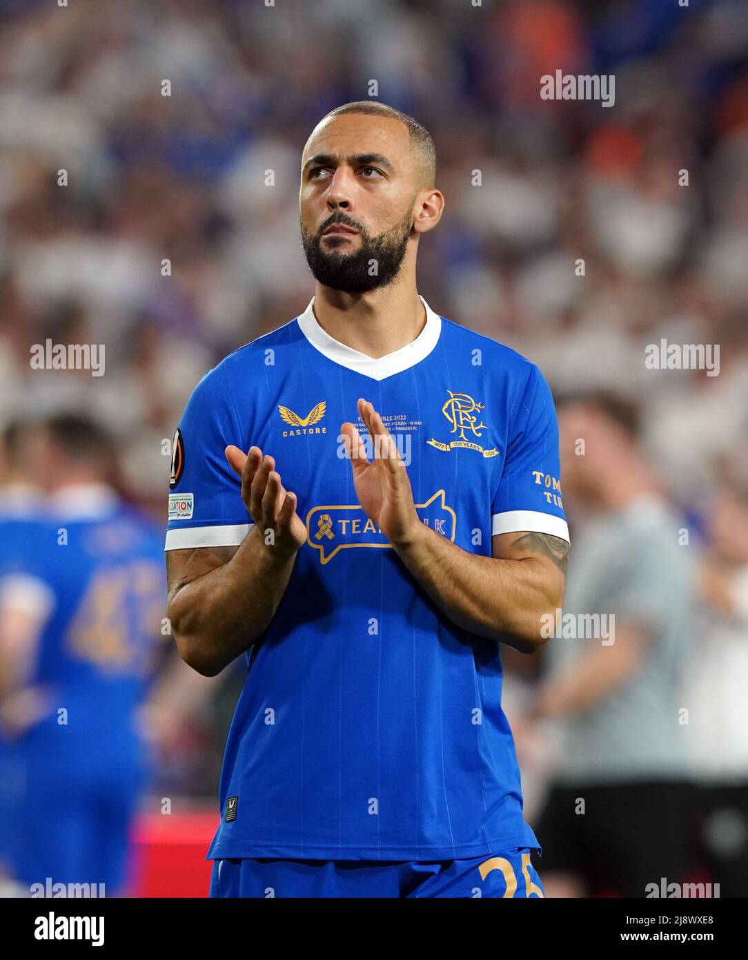 Rangers' Kemar Roofe stands dejected following the UEFA Europa League ...