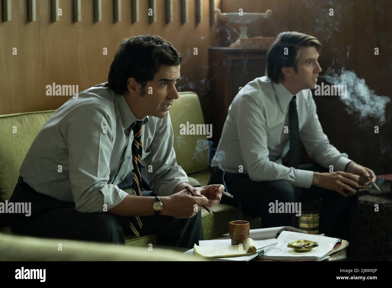 GASLIT, from left: Hamish Linklater as Jeb Magruder, Dan Stevens as ...