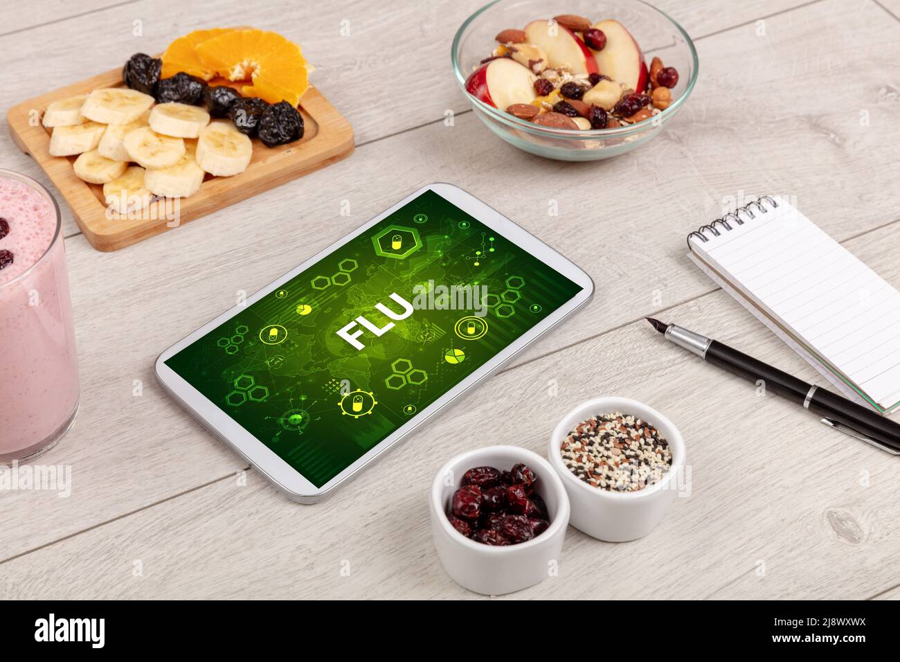 Healthy Tablet Pc compostion, immune system boost concept Stock Photo ...
