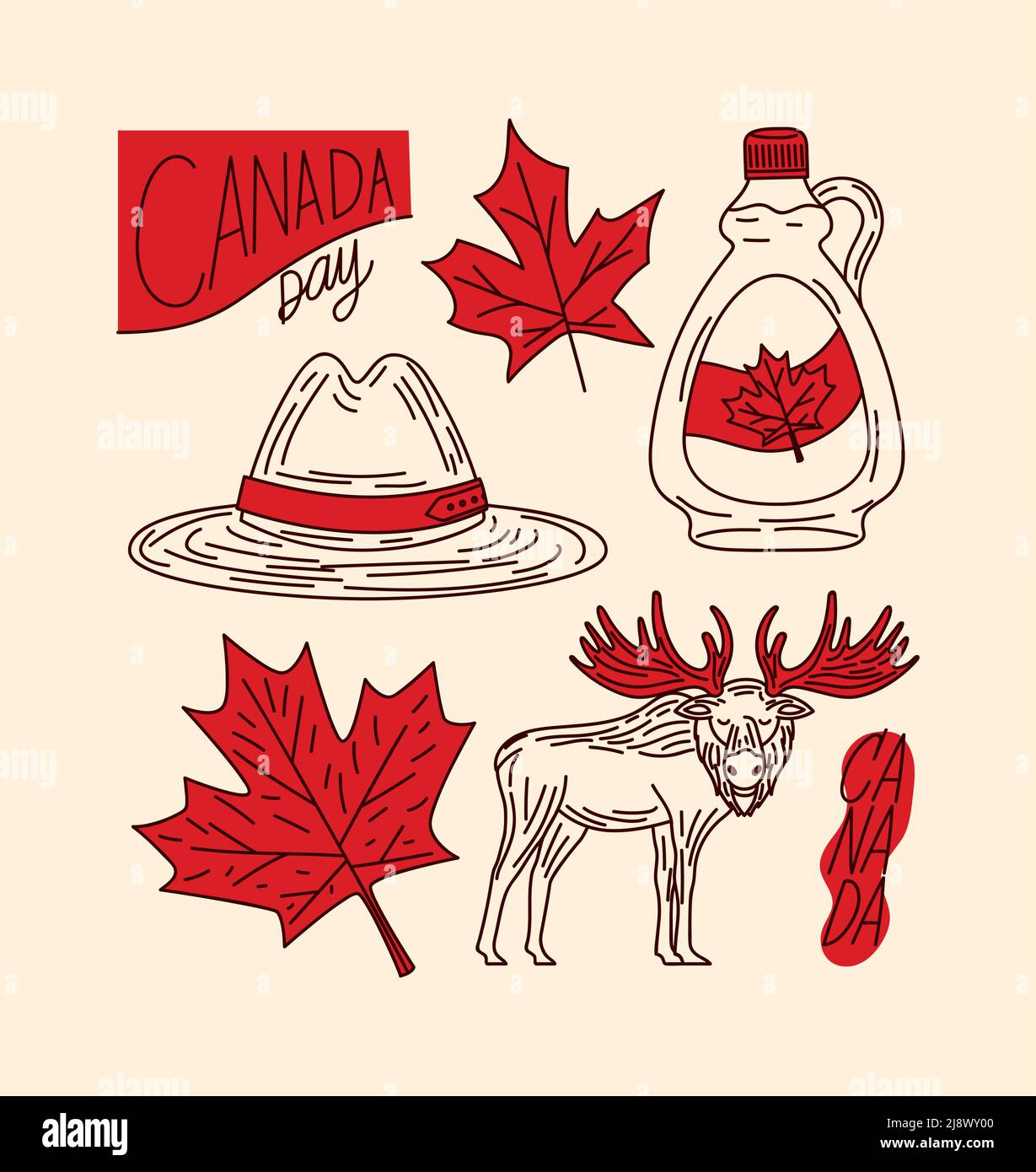 canada day items Stock Vector Image & Art - Alamy