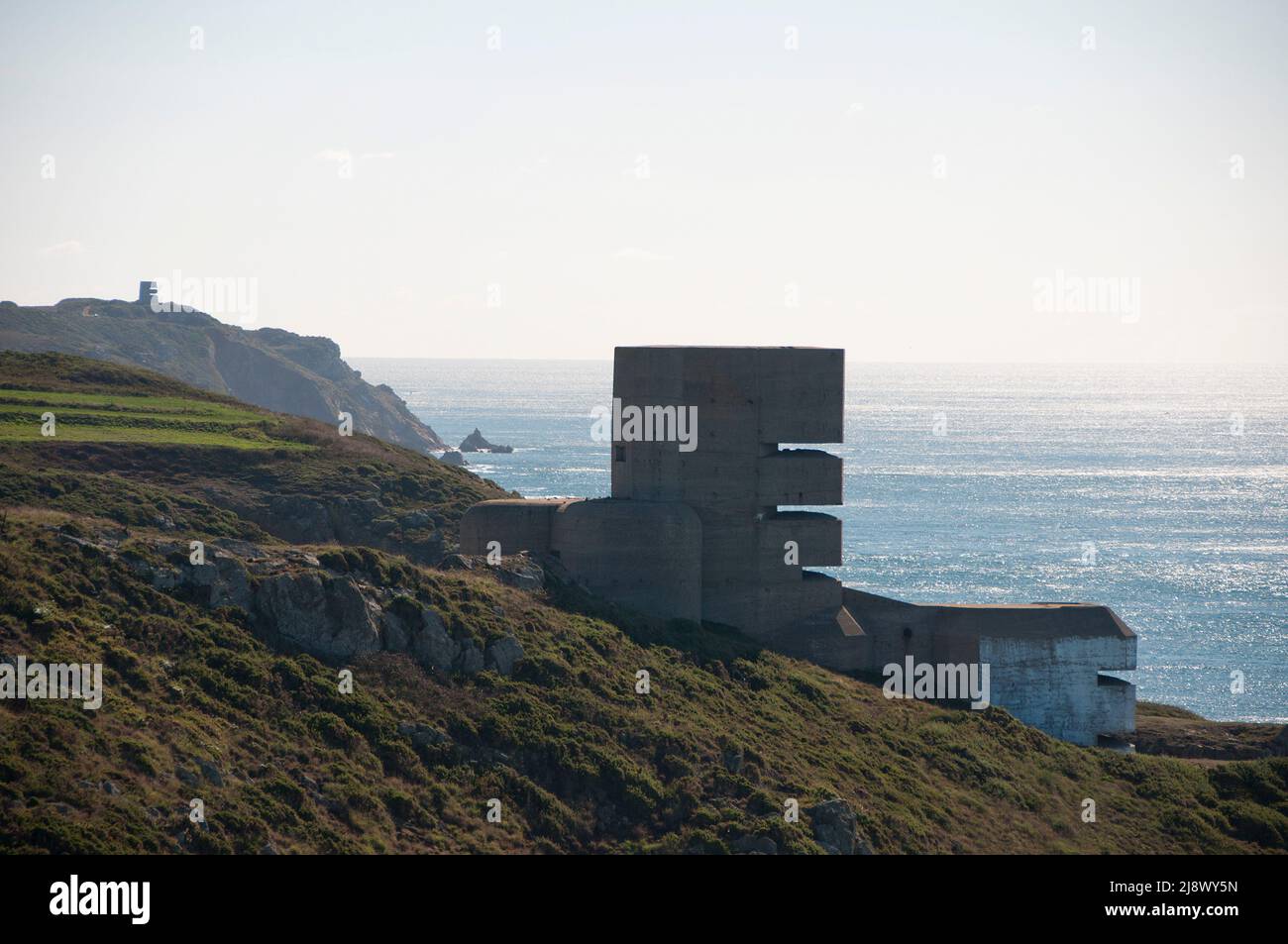 German WW2 fortification - Torteval - Guernsey Stock Photo - Alamy
