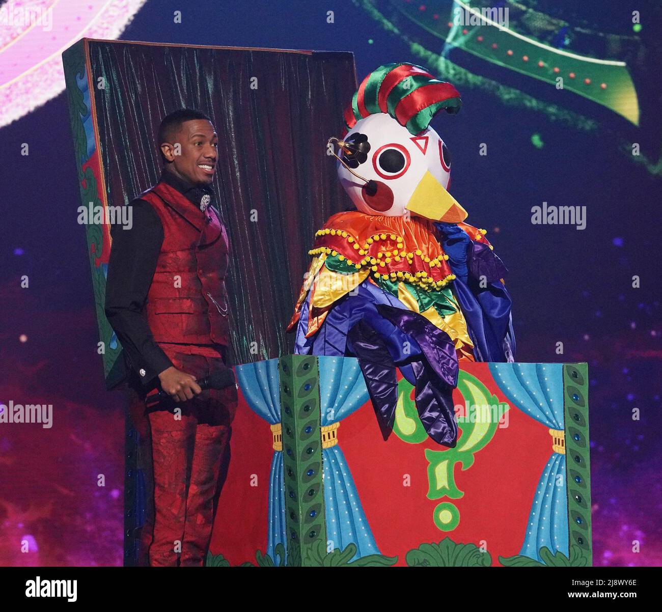 THE MASKED SINGER, from left: host Nick Cannon, Jack in the Box ...