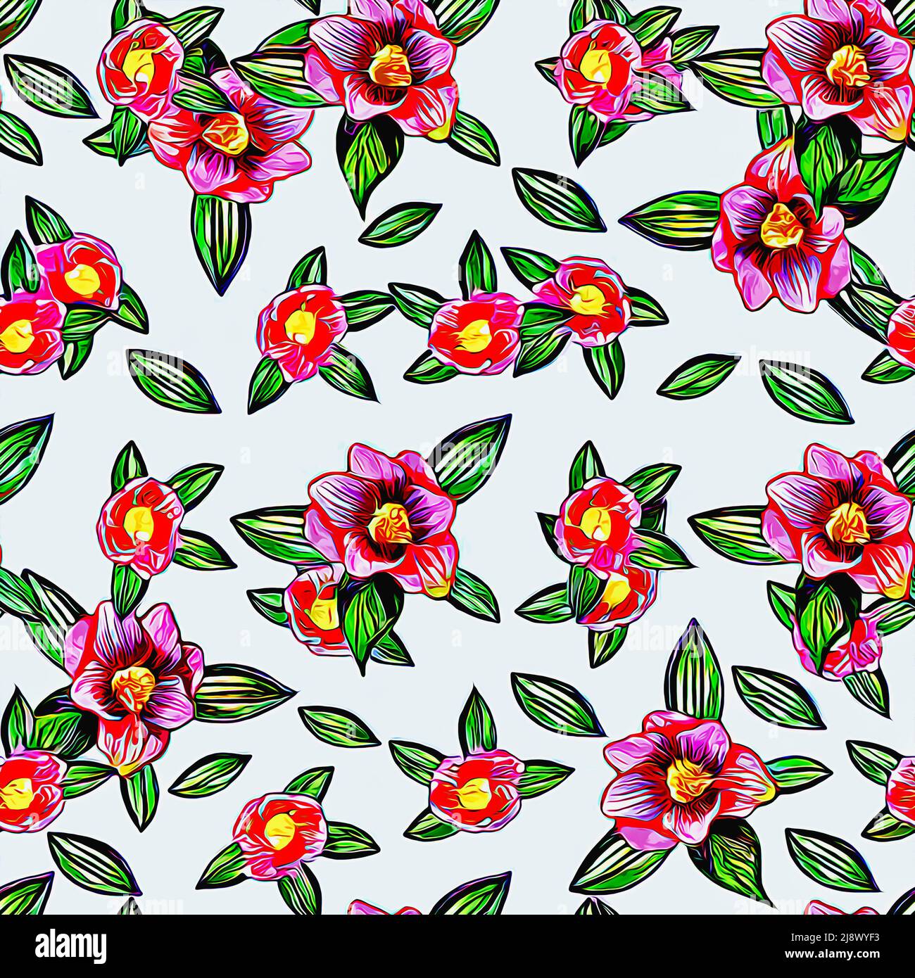 Textile and wallpaper patterns. A printable digital illustration work ...