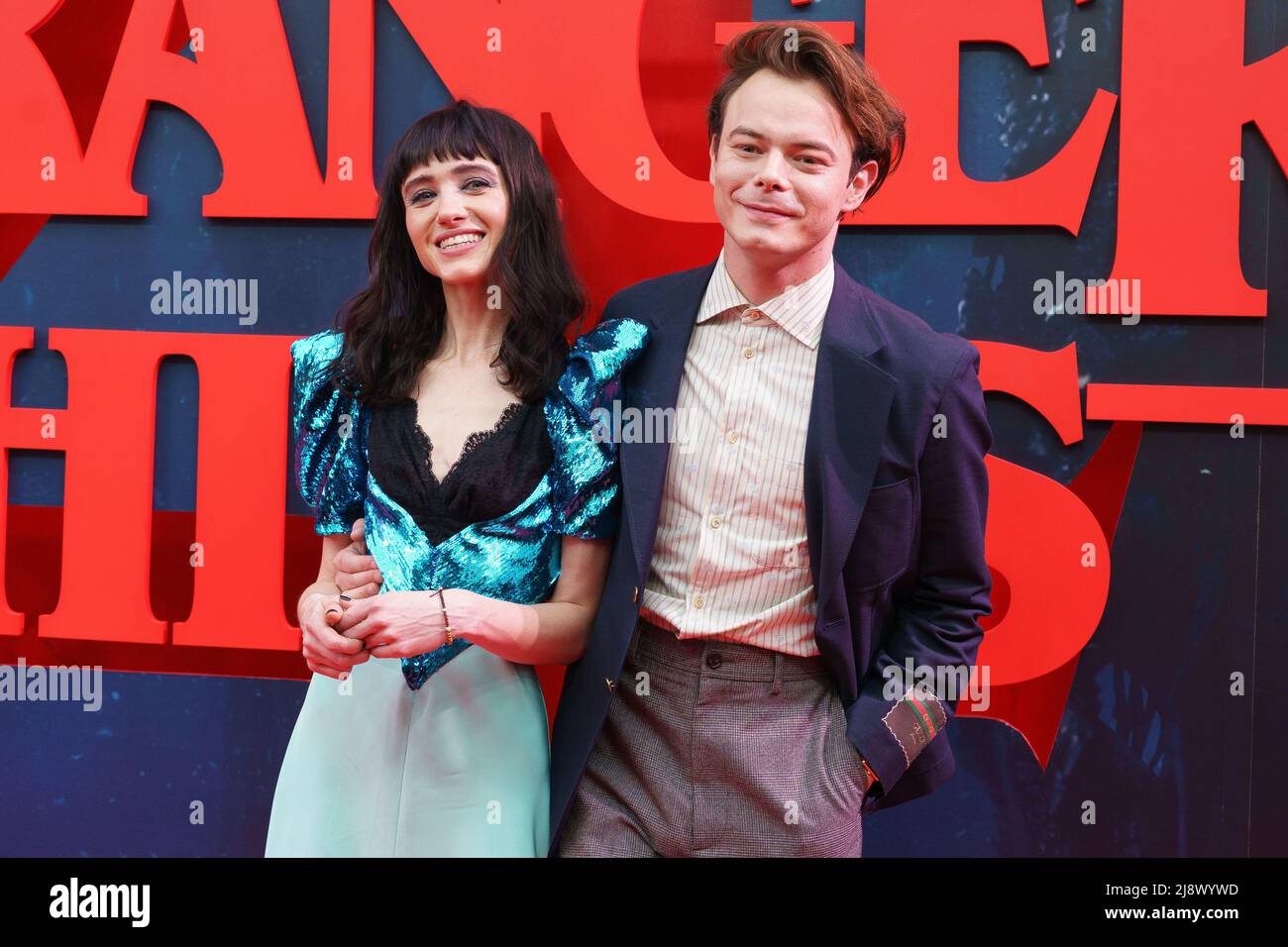 Madrid, Spain. 18th May, 2022. Natalia Dyer and Charlie Heaton attend the premiere of the new ...
