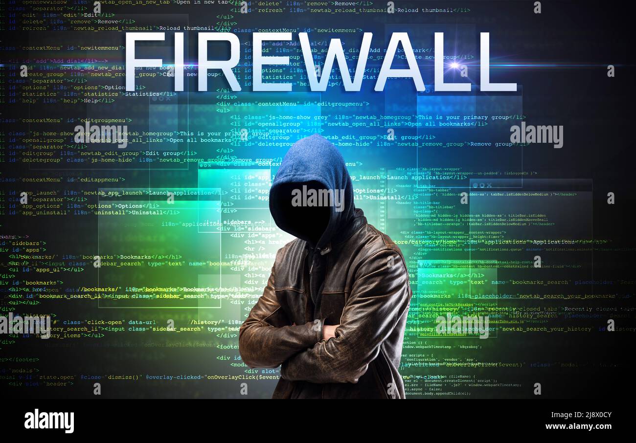 Faceless hacker on code background Stock Photo - Alamy