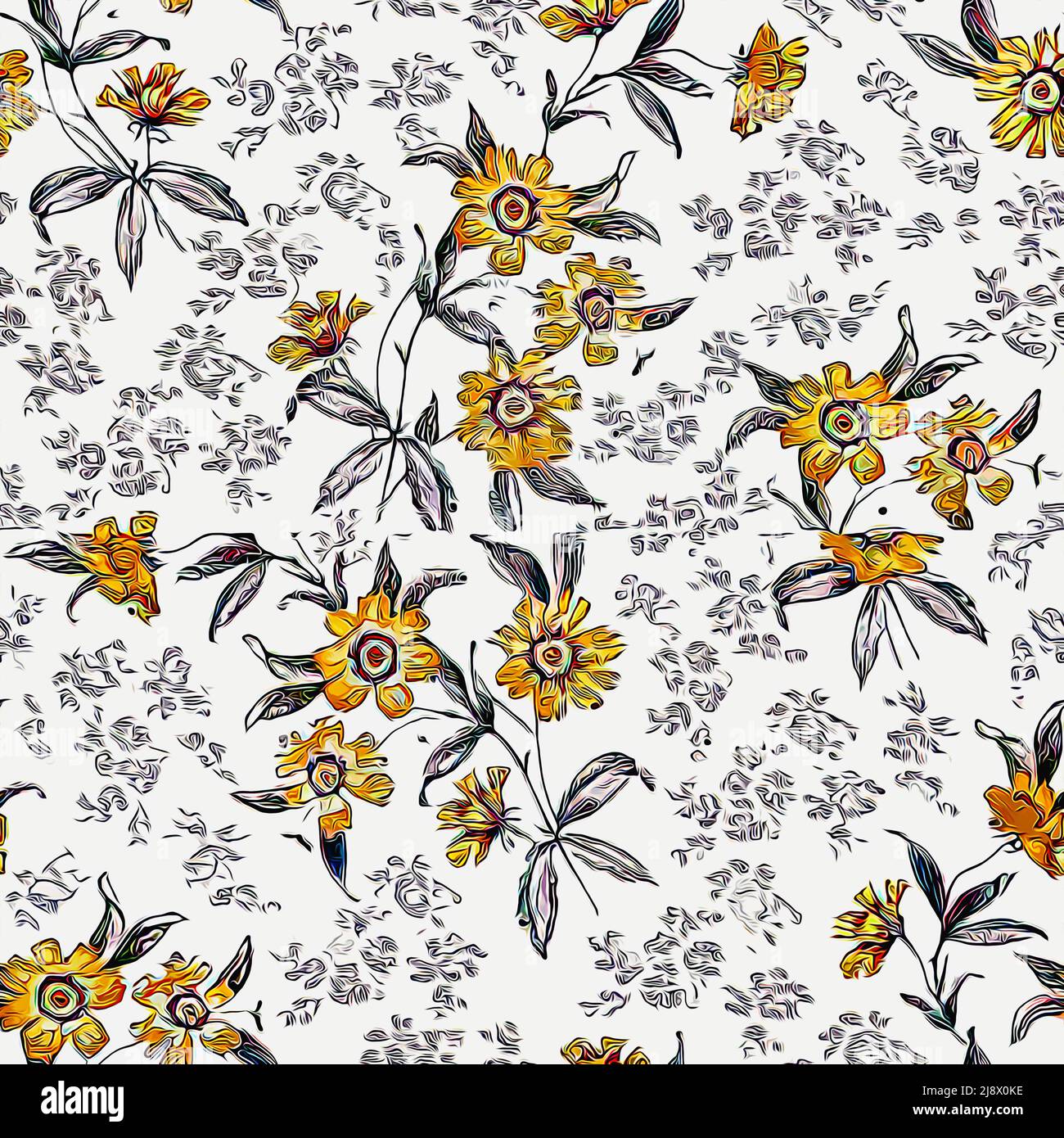 Textile and wallpaper patterns. A printable digital illustration work ...