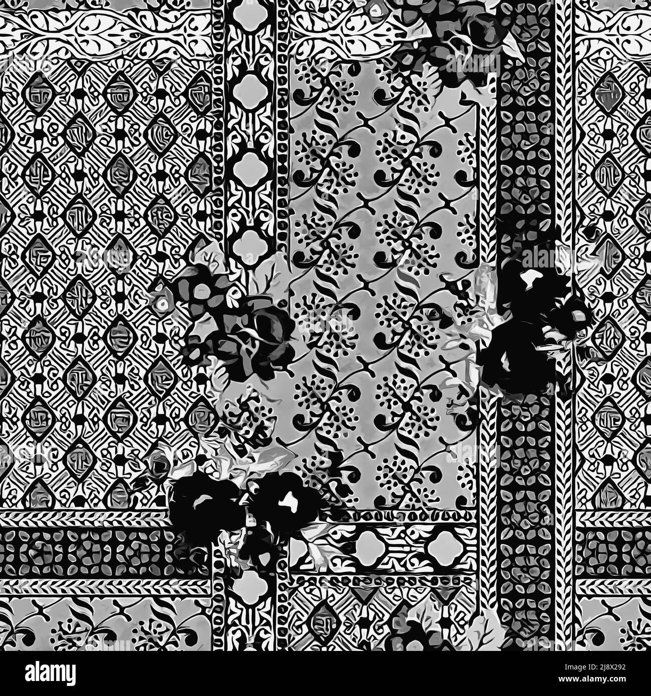 Textile and wallpaper patterns. A printable digital illustration work ...