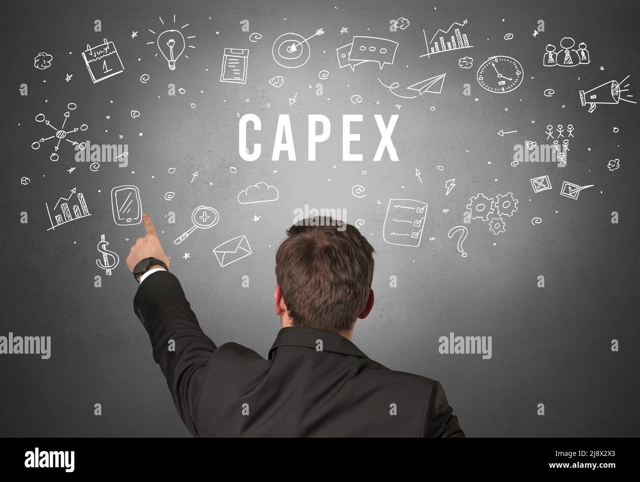 Rear view of a businessman Stock Photo - Alamy