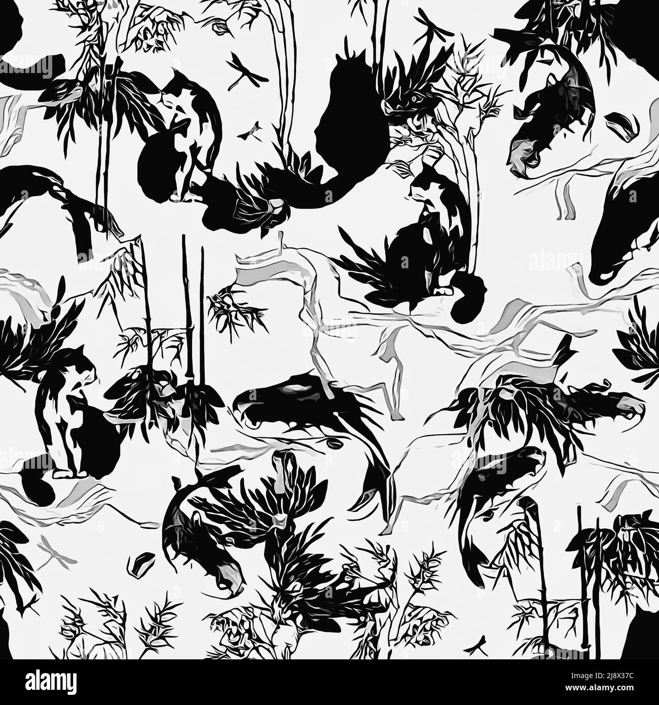 Textile and wallpaper patterns. A printable digital illustration work ...