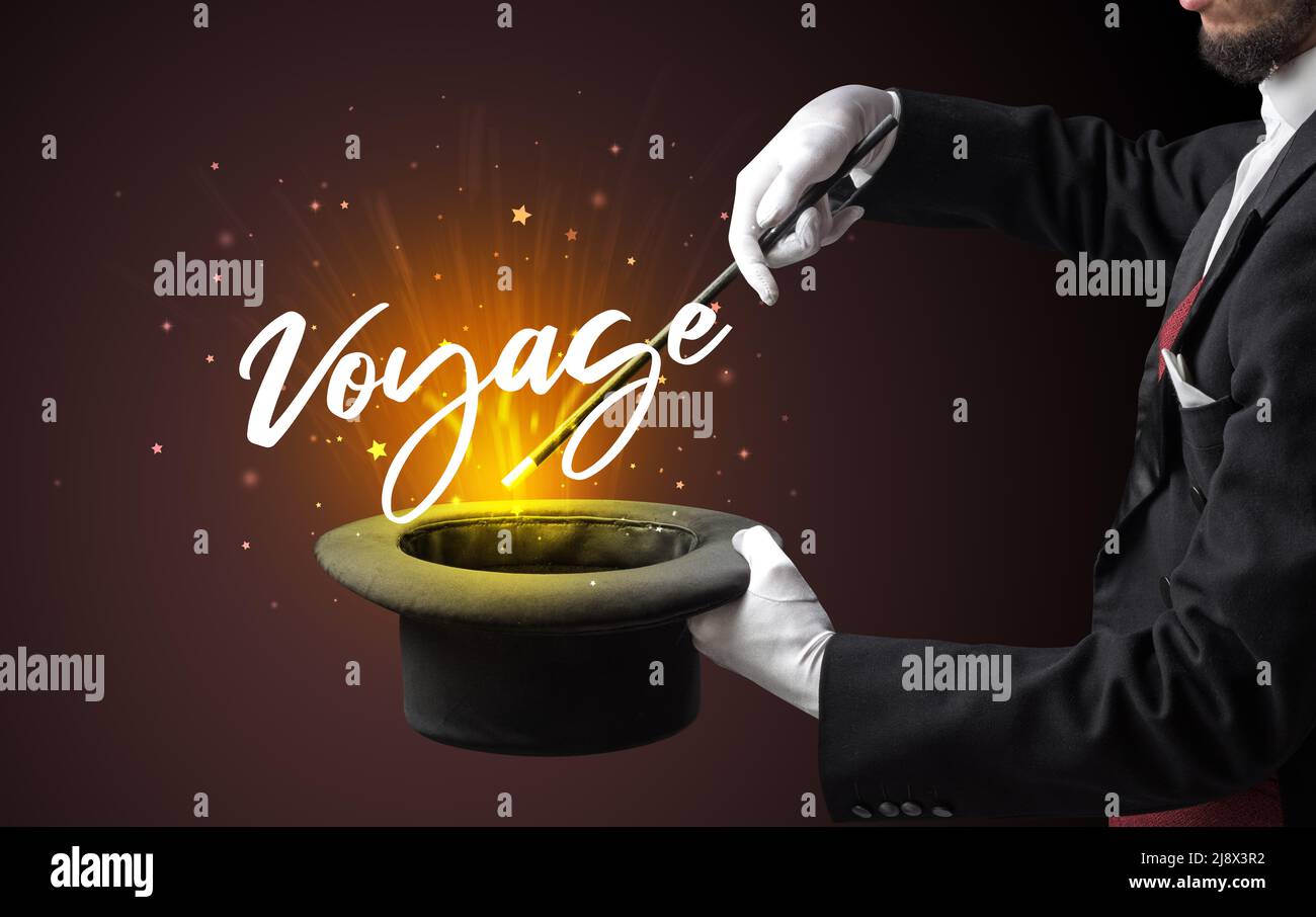 Old Magician is showing magic trick Stock Photo - Alamy