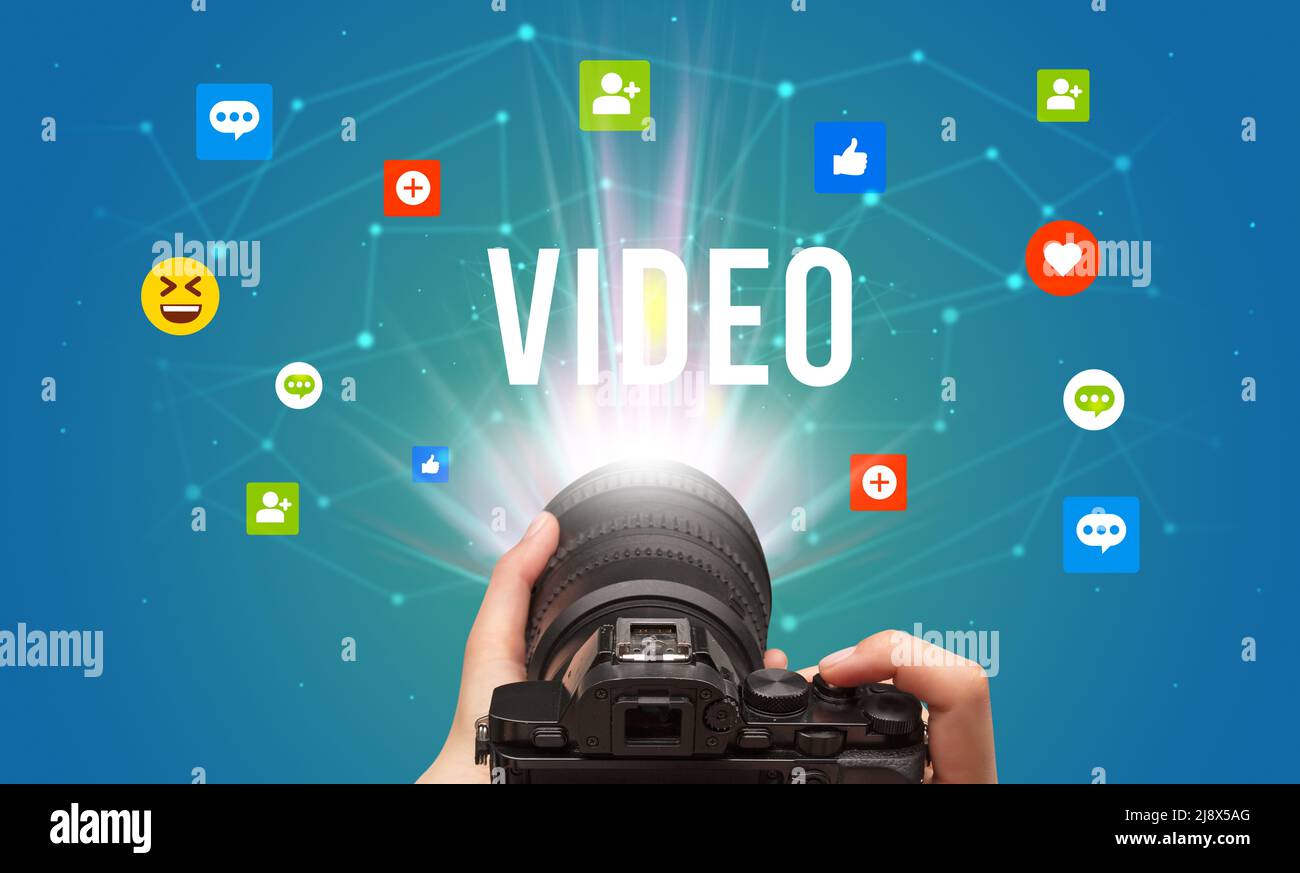 Using camera to capture social media content Stock Photo - Alamy