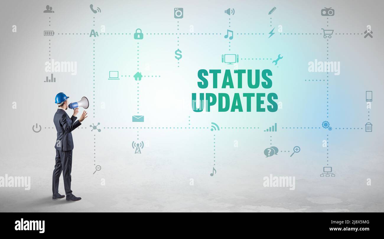 Engineer working on a new social media Stock Photo - Alamy