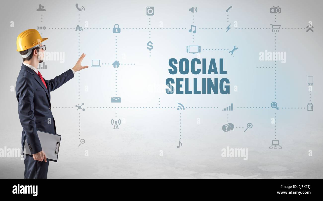 Engineer working on a new social media Stock Photo - Alamy