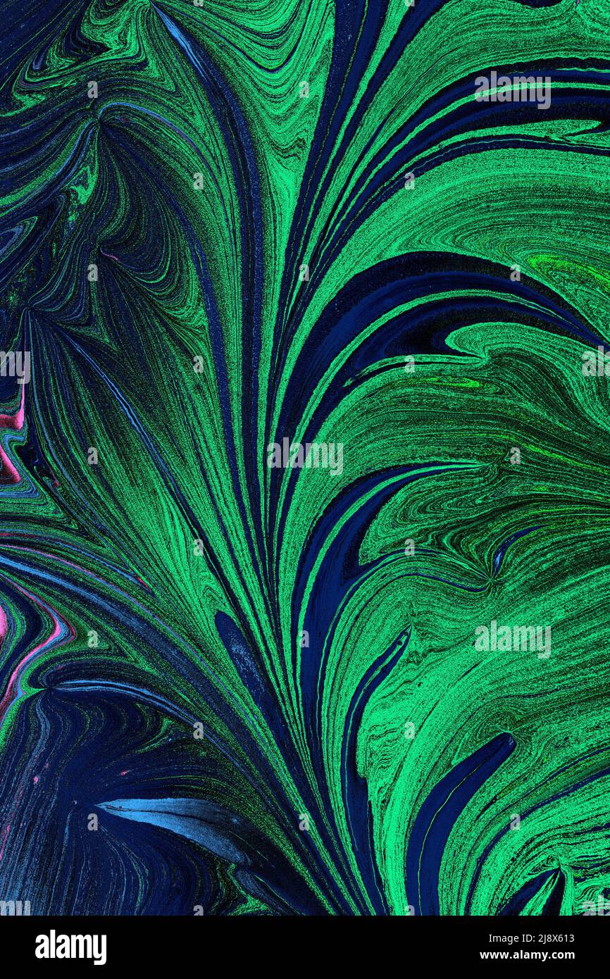 Abstract ebru cover art. Floral Ebru marbling texture background design ...