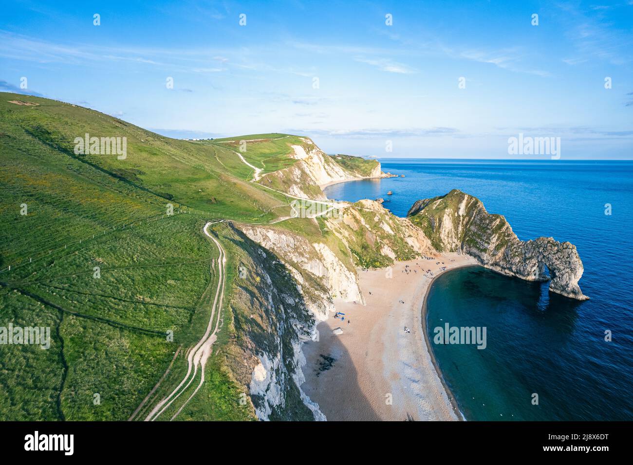 White Cliffs over Jurassic Coast and Durdle Door, Wareham, Dorset ...
