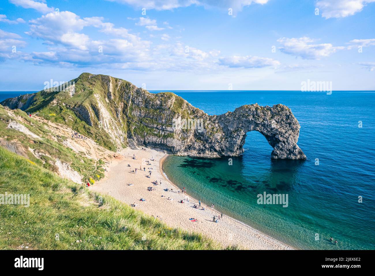 White Cliffs over Jurassic Coast and Durdle Door, Wareham, Dorset ...
