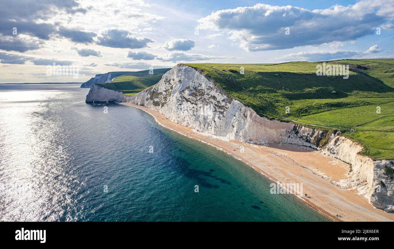 White Cliffs over Jurassic Coast and Durdle Door, Wareham, Dorset ...