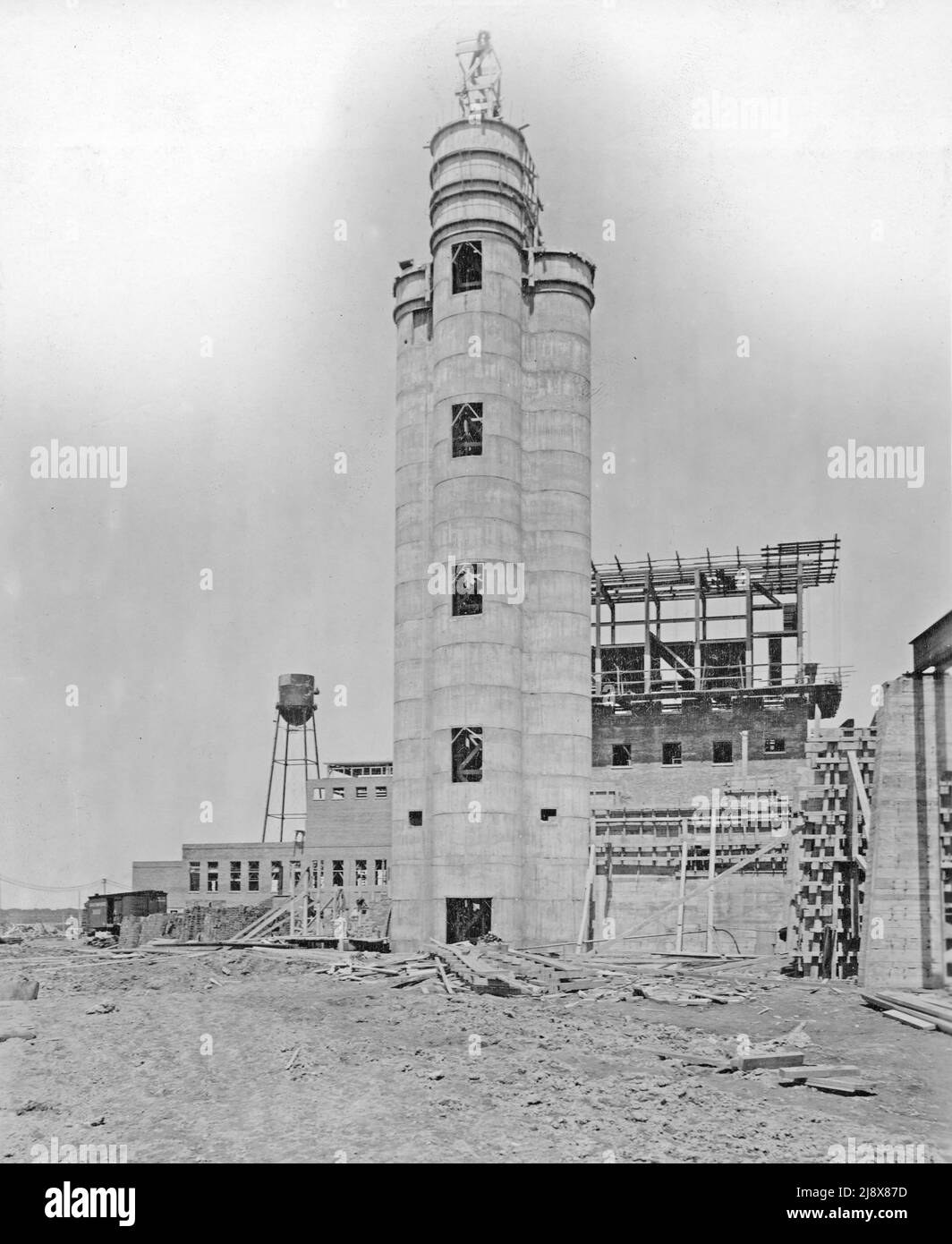 Acid towers based near the Price plant in Riverbend, Alma, Quebec ca ...