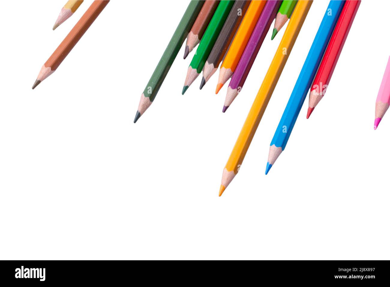 Lots of different colored isolated pencil tool for artistic creativity ...
