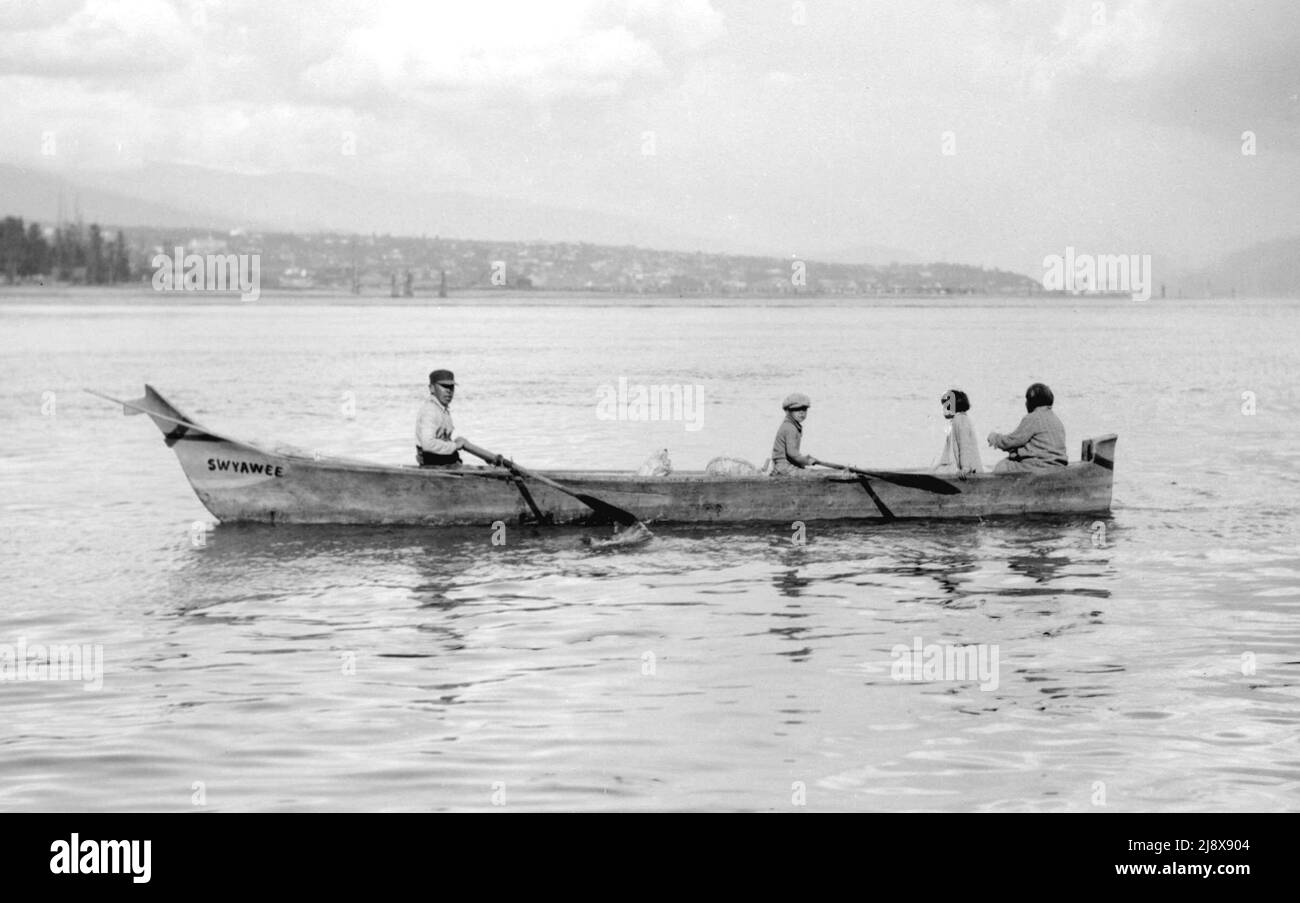 Dugout canoe. Photo taken in Burrard Inlet by Stuart Thomson (1881-1960 ...