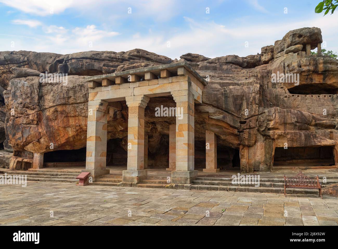 Historic Udayagiri and Khandagiri carved stone caves built during the ...