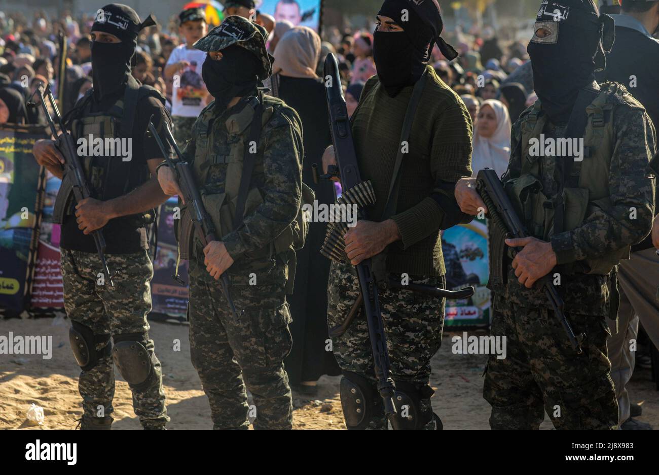 Gaza, Palestine. 18th May, 2022. Palestinian fighters of Al-Quds ...