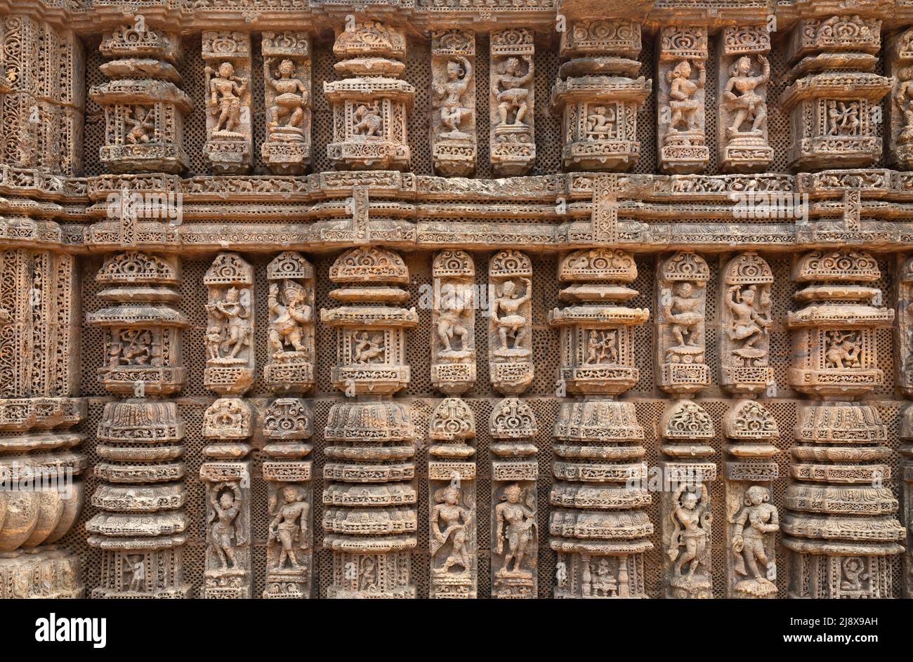 Ancient Stone Carving And Sculptures On The Walls Of Konark Sun Temple